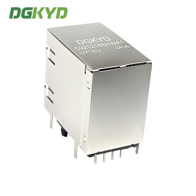 China Conector blindado con varios puertos RJ45 sin blindaje de banda de luz tipo apilado DGKYD59212188HWA1DY1AG en venta