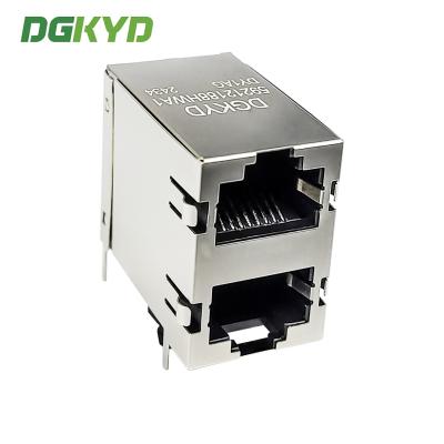 China Conector blindado con varios puertos RJ45 sin blindaje de banda de luz tipo apilado DGKYD59212188HWA1DY1AG en venta