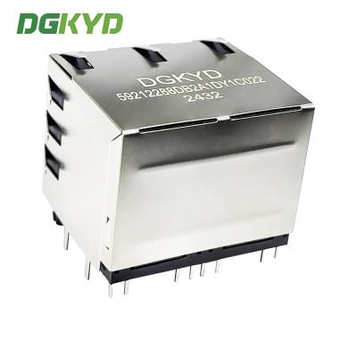 China Conector de puertos múltiples de enchufe RJ45 Interfaz 2X2 apilada DGKYD59212288DB2A1DY1C022 en venta
