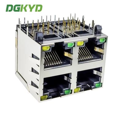 China Conector de puertos múltiples de enchufe RJ45 Interfaz 2X2 apilada DGKYD59212288DB2A1DY1C022 en venta