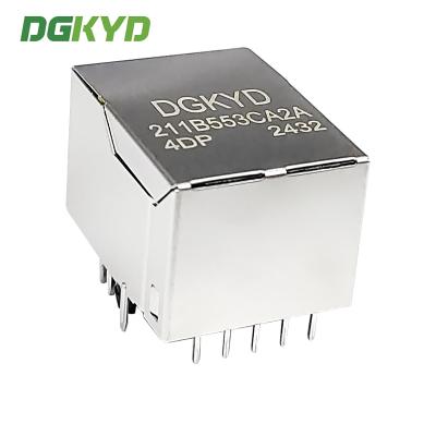 China Interfaz de red modular de toma de POE RJ45 Ethernet con filtro DGKYD211B553CA2A4DP en venta
