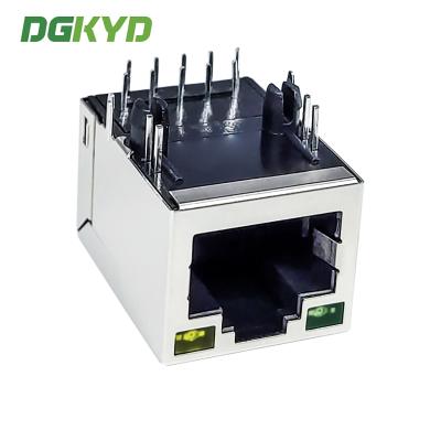 China Interfaz de red modular de toma de POE RJ45 Ethernet con filtro DGKYD211B553CA2A4DP en venta