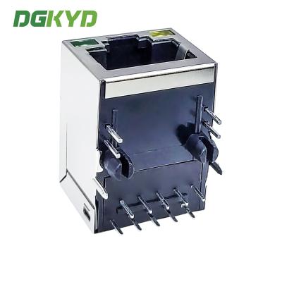 China Interfaz de red modular de toma de POE RJ45 Ethernet con filtro DGKYD211B553CA2A4DP en venta
