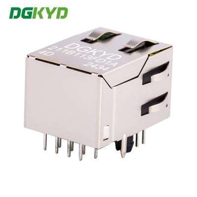 China Interfaz de red de conectores 10/100BASE RJ45 con filtro Ethernet DGKYD211B113FD1A4D en venta