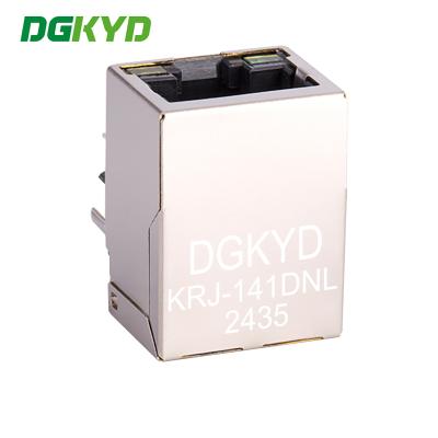 China Conector de puerto único KRJ-141DNL RJ45 Interfaz de red 100Mbps Luz sin tarjeta en venta