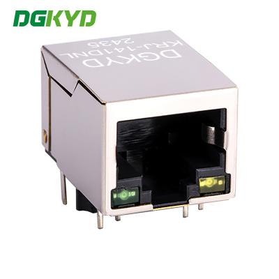 China Conector de puerto único KRJ-141DNL RJ45 Interfaz de red 100Mbps Luz sin tarjeta en venta