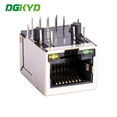 China Conector de puerto único KRJ-141DNL RJ45 Interfaz de red 100Mbps Luz sin tarjeta en venta