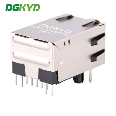 중국 KRJ-254DPNL 라우터 100 메가 비트 RJ45 자기 연결 장치 탭 업 Cat5 모듈식 잭 판매용