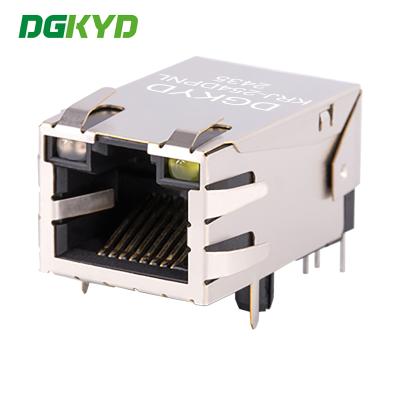 중국 KRJ-254DPNL 라우터 100 메가 비트 RJ45 자기 연결 장치 탭 업 Cat5 모듈식 잭 판매용