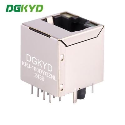 China KRJ-180DYGZNL Conector vertical RJ45, Conector Ethernet RJ45 con transformador magnético interno en venta