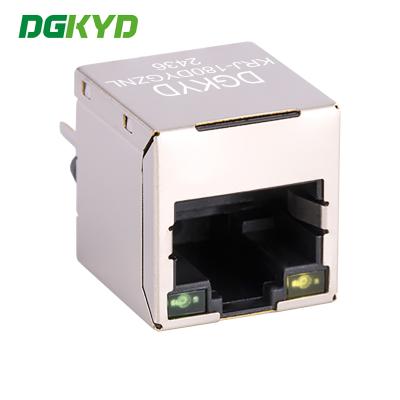 China KRJ-180DYGZNL Conector vertical RJ45, Conector Ethernet RJ45 con transformador magnético interno en venta