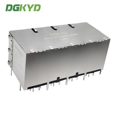 China Conector RJ45 Multipuerto 2X4 Enchufe 8P10C Conector Gigabit Interfaz de bloque modular DGKYD24Q042DB2A5D068 en venta