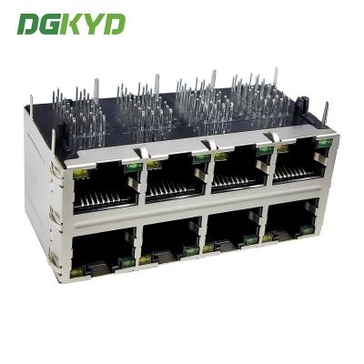 China Conector RJ45 Multipuerto 2X4 Enchufe 8P10C Conector Gigabit Interfaz de bloque modular DGKYD24Q042DB2A5D068 en venta