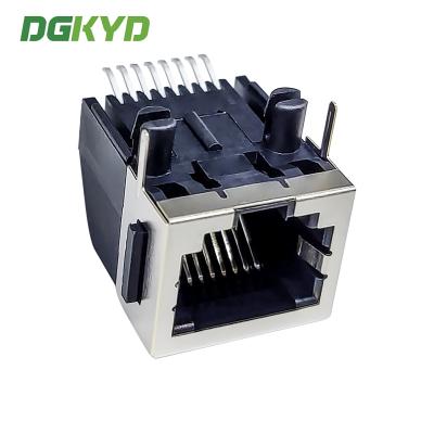 중국 RJ45 커넥터 5721 SMT 8P8C Ear Half Package Shielded Mesh Port Without LED DGKYD5721E1188GWA6SB1359 판매용