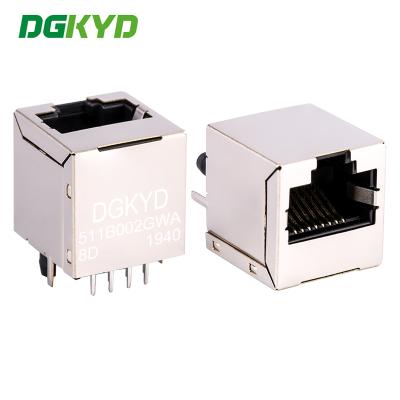 China RJ45 100Mbps 180-Grad-Direkt-Einsatz-Netzwerkanschluss 8PIN-Vertikalsteckdose DGKYD511B002GWA8D zu verkaufen