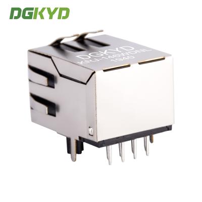 China Ángulo derecho 10 / 100 Base RJ45 conector modular con conector de cable Ethernet transformador KRJ-146WDNL en venta