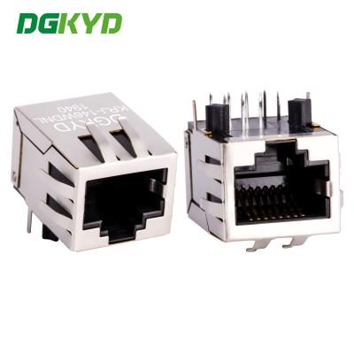China Ángulo derecho 10 / 100 Base RJ45 conector modular con conector de cable Ethernet transformador KRJ-146WDNL en venta