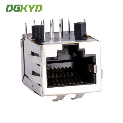 China Ángulo derecho 10 / 100 Base RJ45 conector modular con conector de cable Ethernet transformador KRJ-146WDNL en venta