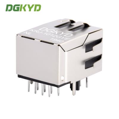 China PCB-Netzwerk RJ45 Modular Jack mit Filter, LED Tab Down Side Entry Ethernet Socket RJ45 Netzwerkoberfläche 100Mbps Stecker KRJ-1012GYENL zu verkaufen