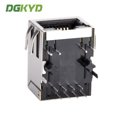 China PCB-Netzwerk RJ45 Modular Jack mit Filter, LED Tab Down Side Entry Ethernet Socket RJ45 Netzwerkoberfläche 100Mbps Stecker KRJ-1012GYENL zu verkaufen