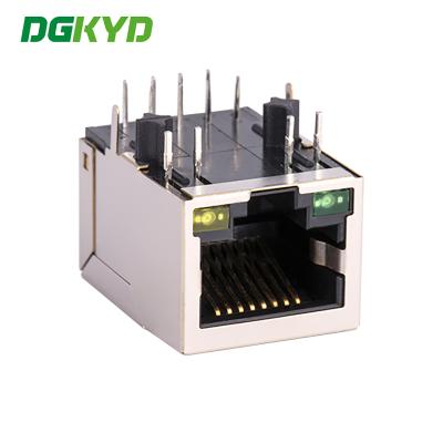 China RJ45-Anschluss 100 Mbit/s Ethernet-Port ohne Transformator, mit Licht und Abschirmung DGKYD111B035AB2A1D zu verkaufen
