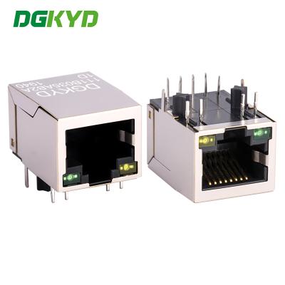 China RJ45-Anschluss 100 Mbit/s Ethernet-Port ohne Transformator, mit Licht und Abschirmung DGKYD111B035AB2A1D zu verkaufen