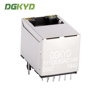 China Entrada superior Rj45 Lan Jack, Cat6 Gigabit Rj45 conector modular con transformador DGKYD511Q030AC1A8D057 en venta