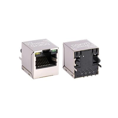 China RJ45 Female Connector 180-Degree Vertical with 100Mbps Filter for sale