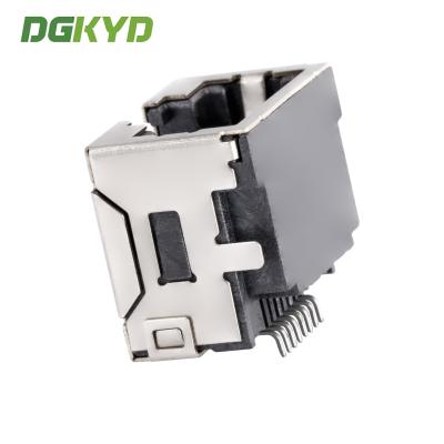 China Escudo personalizado 8p8c SMD Rj45 Keystone Jack, Conector Ethernet de perfil extra baixo KRJ-85A85MMNL à venda