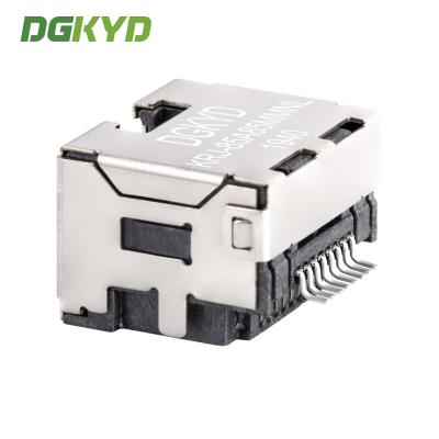 China Escudo personalizado 8p8c SMD Rj45 Keystone Jack, Conector Ethernet de perfil extra baixo KRJ-85A85MMNL à venda