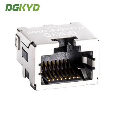 China Escudo personalizado 8p8c SMD Rj45 Keystone Jack, Conector Ethernet de perfil extra baixo KRJ-85A85MMNL à venda