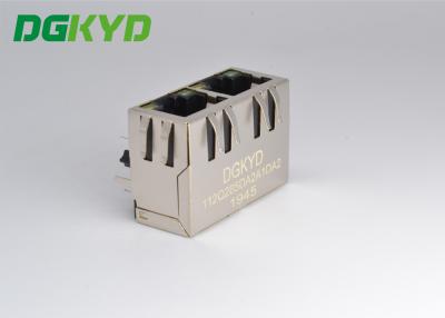 China Conector de Ethernet de 10P8C 2.5G RJ45 con el transformador del ala de la correa de la lámpara en venta