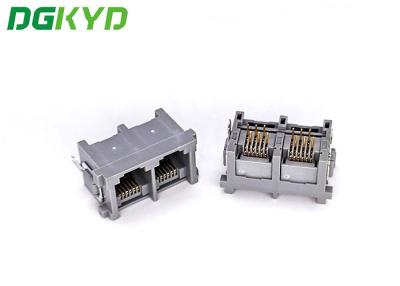 China 180 conector del grado 1X2 6P6C RJ45 con el escudo del metal en venta