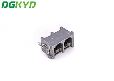China 180 conector del grado 1X2 6P6C RJ45 con el escudo del metal en venta