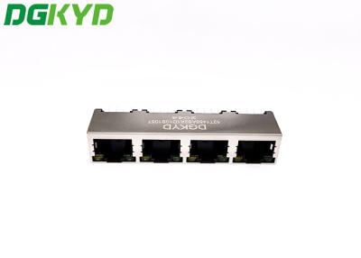 China 180 conector de Ethernet del grado 1X4 RJ45 con el LED en venta