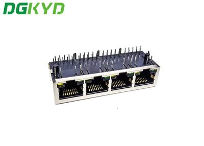 중국 금속 보호해야 하는 Cat 5시 4분 공항 RJ45 모듈러 잭 1000 토대 TX / G/ Y LED 차폐 포트 판매용