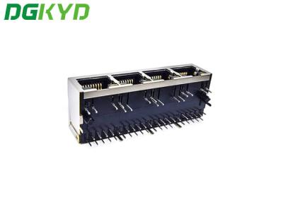 중국 금속 보호해야 하는 Cat 5시 4분 공항 RJ45 모듈러 잭 1000 토대 TX / G/ Y LED 차폐 포트 판매용