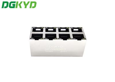 中国 5921保護されたコネクター2X4はLEDが付いている180度RJ45ネットワークのコネクターを左舷に取る 販売のため