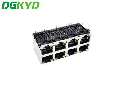 中国 5921保護されたコネクター2X4はLEDが付いている180度RJ45ネットワークのコネクターを左舷に取る 販売のため