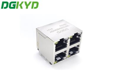 中国 DGKYD59212288AE5A1DY1E022 2X2はLEDが付いている180度RJ45ネットワークのコネクターを左舷に取る 販売のため