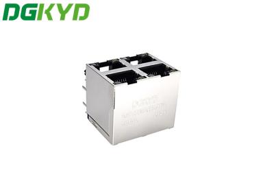 中国 DGKYD59212288AE5A1DY1E022 2X2はLEDが付いている180度RJ45ネットワークのコネクターを左舷に取る 販売のため