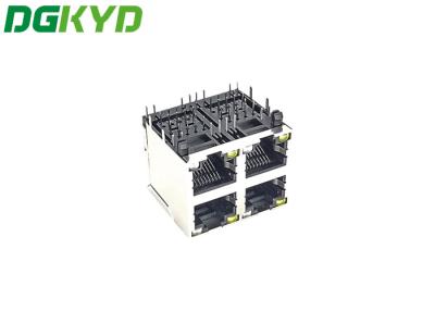 中国 DGKYD59212288AE5A1DY1E022 2X2はLEDが付いている180度RJ45ネットワークのコネクターを左舷に取る 販売のため