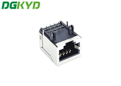 China Soporte del PWB de la INMERSIÓN del conector de Ethernet Rj45 del negro PA66 sin la lámpara 8PIN plano en venta