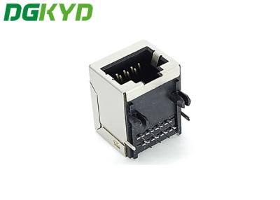 China Soporte del PWB de la INMERSIÓN del conector de Ethernet Rj45 del negro PA66 sin la lámpara 8PIN plano en venta