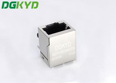 China Soporte del PWB de la INMERSIÓN del conector de Ethernet Rj45 del negro PA66 sin la lámpara 8PIN plano en venta