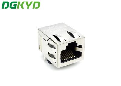 China 10/100 solo puerto de la base-T encima de 90 grados 8P8C protegió el conector de Ethernet RJ45 en venta
