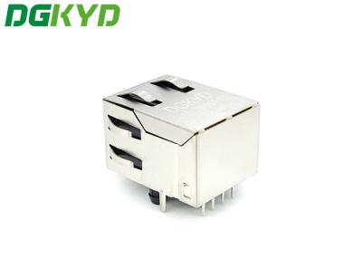 China 10/100 solo puerto de la base-T encima de 90 grados 8P8C protegió el conector de Ethernet RJ45 en venta