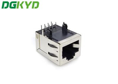 China 10/100 solo puerto de la base-T encima de 90 grados 8P8C protegió el conector de Ethernet RJ45 en venta