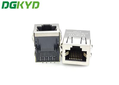 China 10/100 solo puerto de la base-T encima de 90 grados 8P8C protegió el conector de Ethernet RJ45 en venta