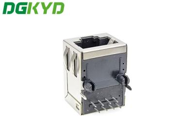 China 10/100 solo puerto de la base-T encima de 90 grados 8P8C protegió el conector de Ethernet RJ45 en venta
